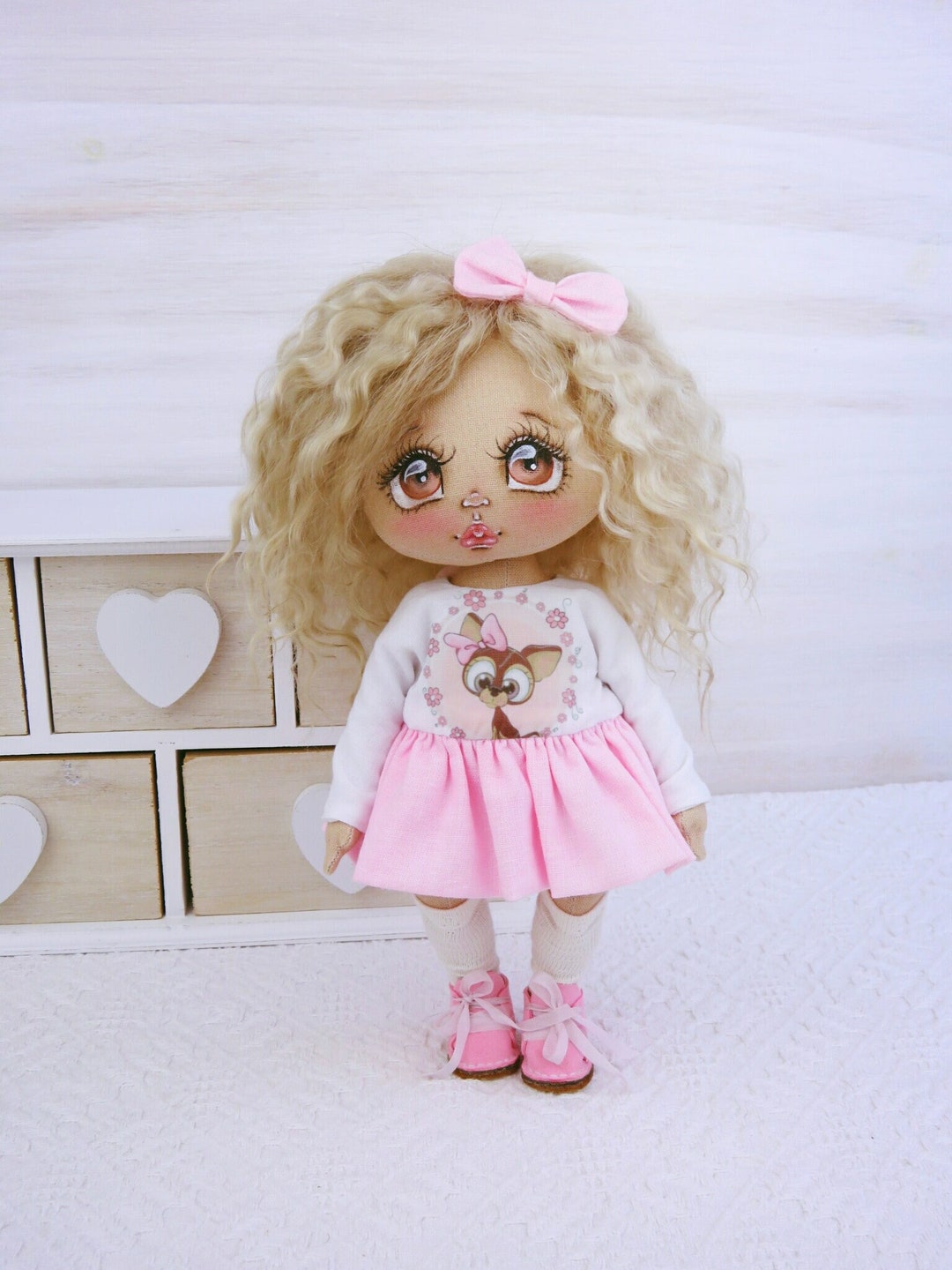 Artist Doll Fabric Doll Sewn Doll Handmade Textile Doll Handmade ...