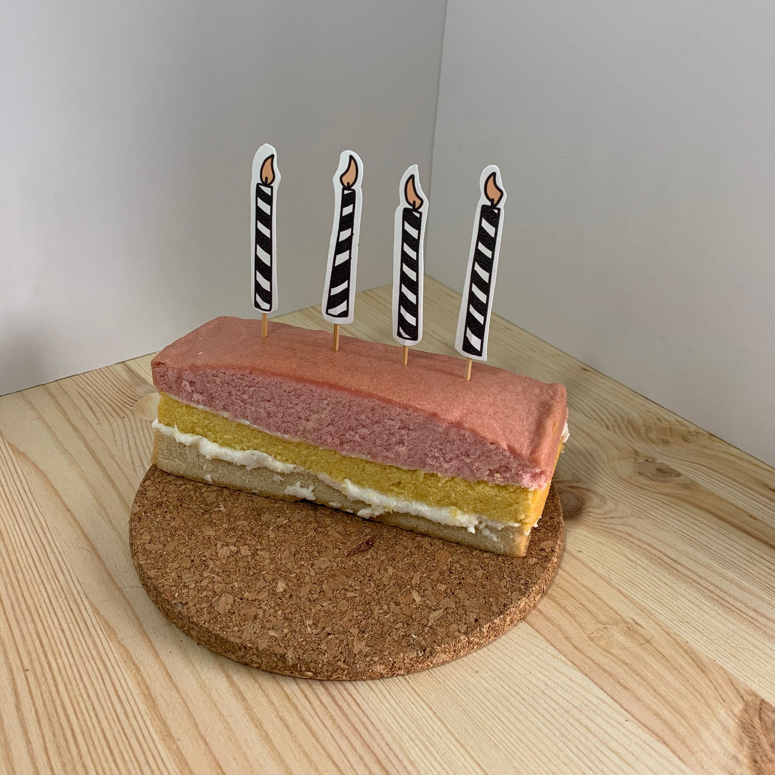 Illustrated Birthday Candle Cake Topper, Black and White Party Decor - Etsy