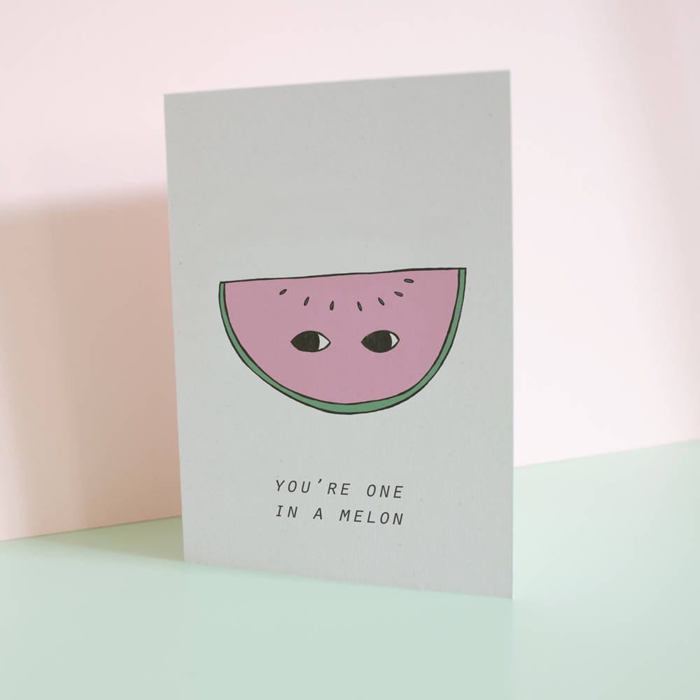 You're One in a Melon Greetings Card // Mothers Day // Melon // One in ...
