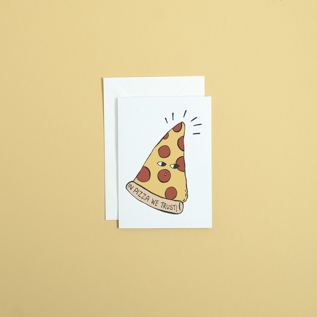 PIZZA // Pizza Greetings Card // Birthday Greetings Card // Unique ...