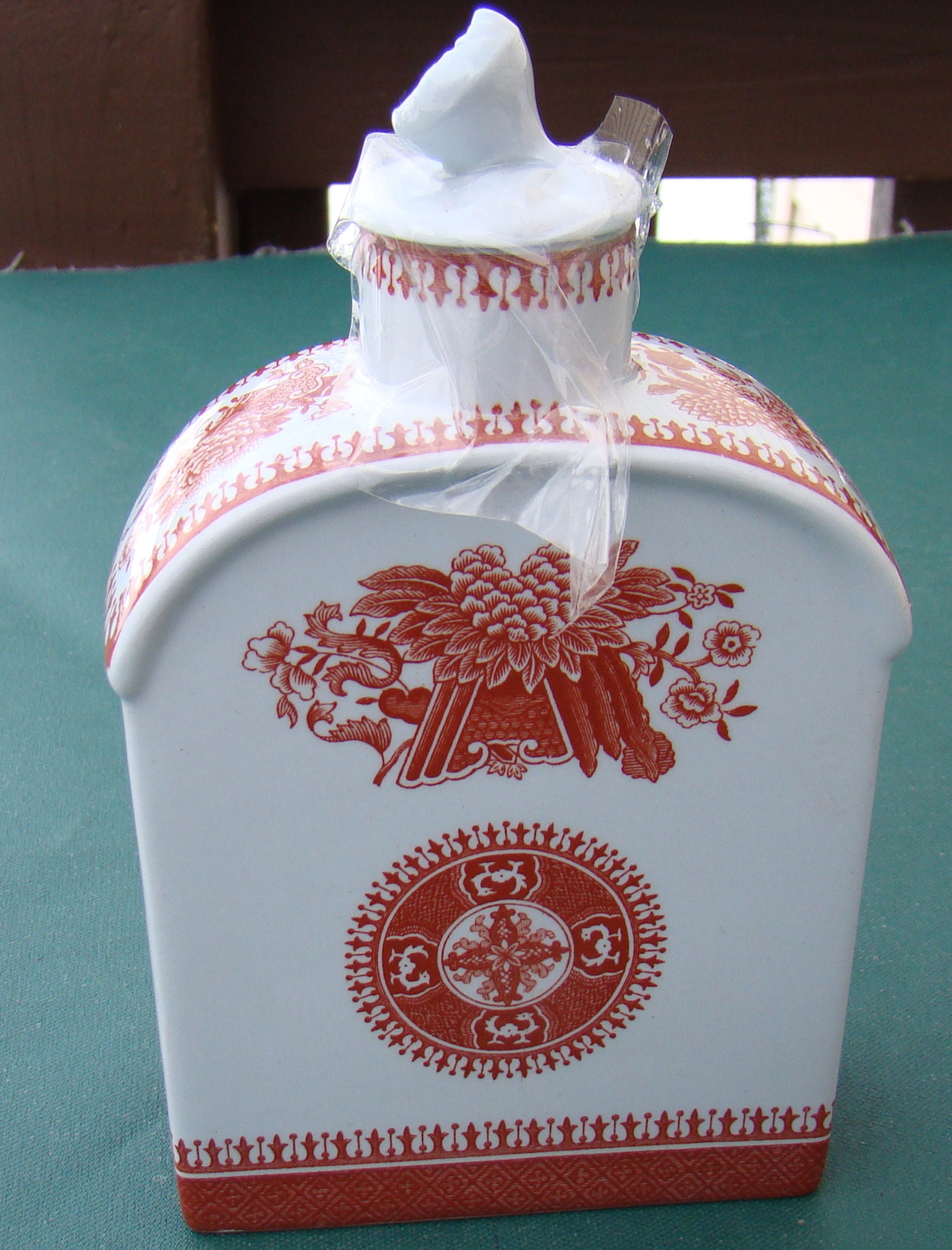 Spode FITZHUGH Red Tea Caddy W Lid From a Design C 1770 - Etsy