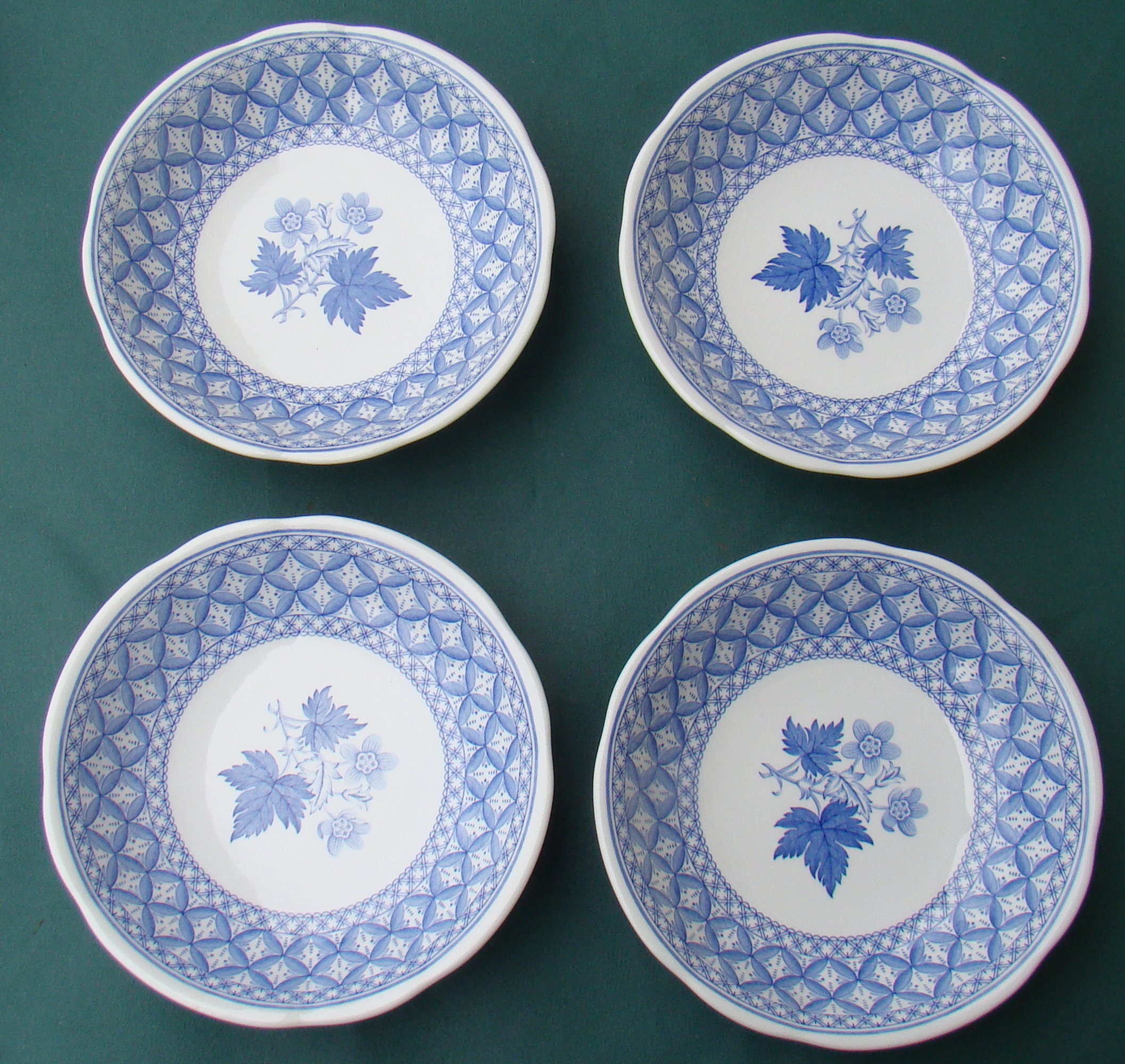 Spode GERANIUM Blue 4 Cereal Bowls 6 1/2 - Etsy