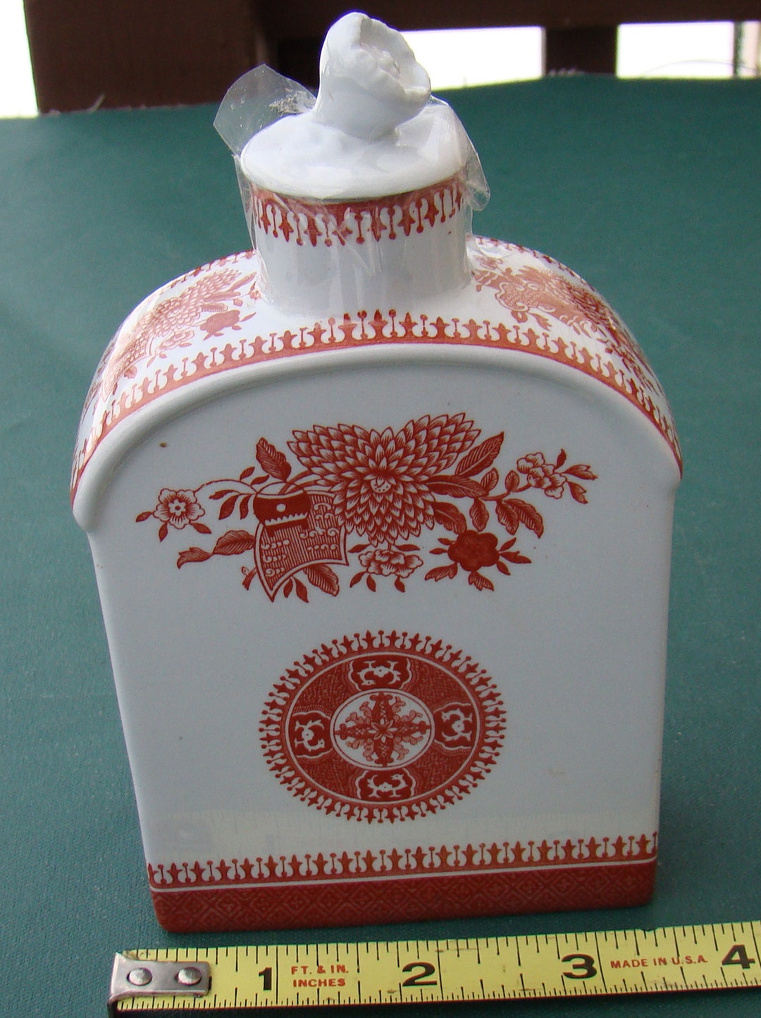 Spode FITZHUGH Red Tea Caddy W Lid - From a Design C 1770 - Etsy