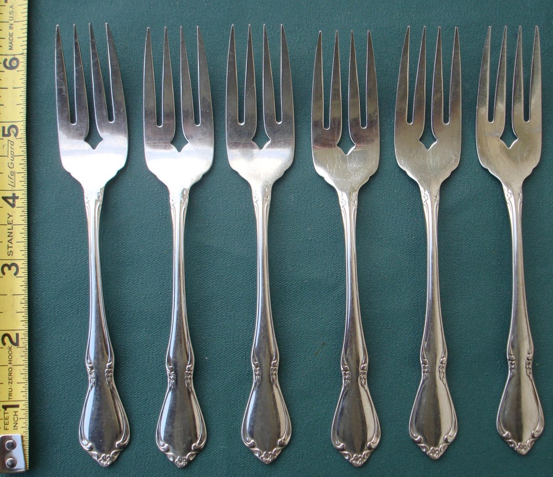 CHATEAU 6 Salad Forks Oneidacraft Deluxe Stainless Oneida Flatware 6 1/ ...