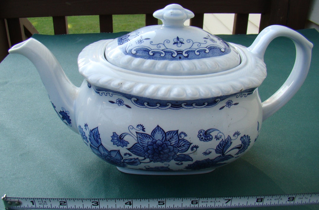 Adams BLUE BUTTERFLY Teapot - Etsy