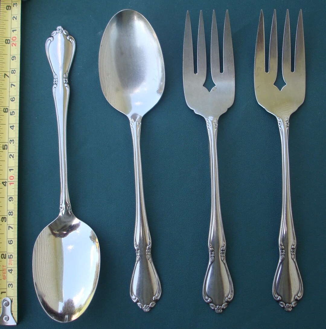 CHATEAU Oneidacraft Deluxe 2 Serving Spoons & 2 Cold Meat Forks ...