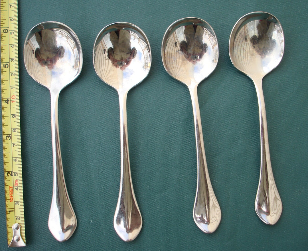 Oneida CAPELLO 4 Cream Soup Spoons Stainless Flatware - Etsy