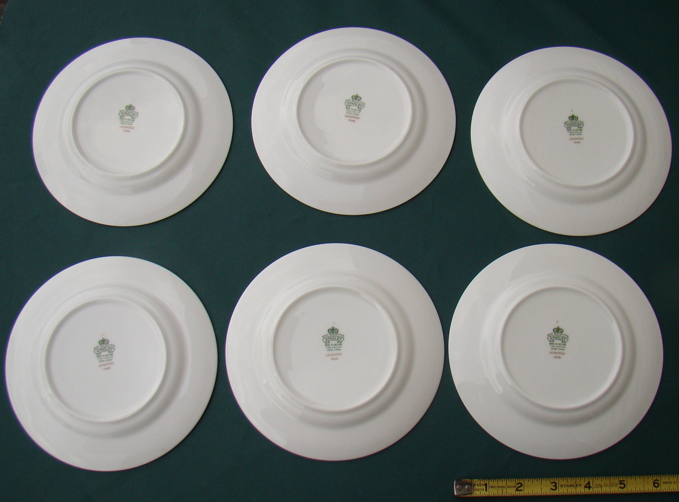 Aynsley 1646 LEIGHTON Fine English Bone China 6 Bread Plates 6 3/8" - Etsy