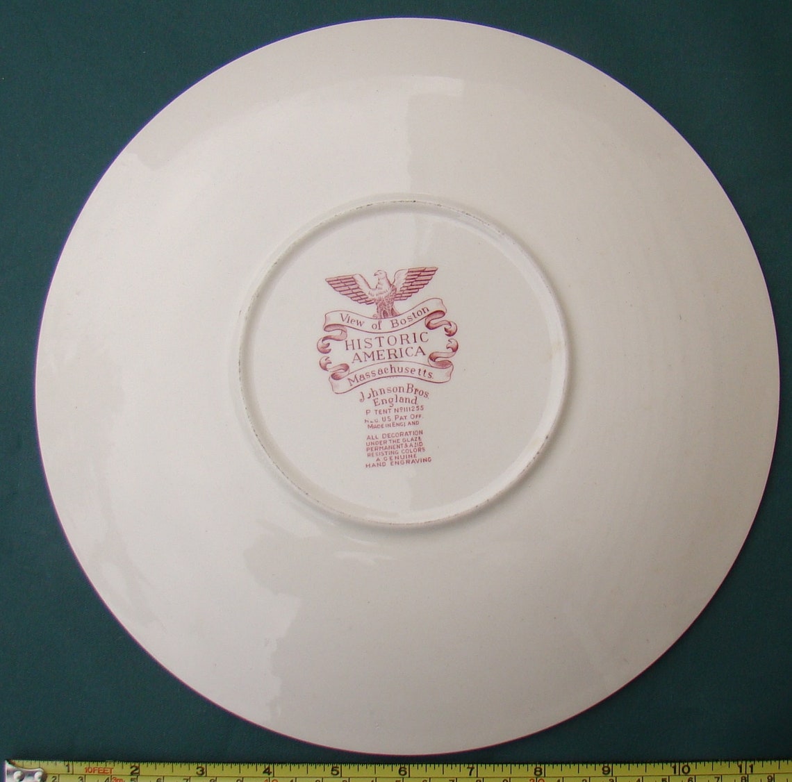 Historic America Underliner for Tureen Johnson Brothers Red /pink 11 1/ ...