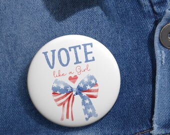 Coquette Vote Button Cute Cat Backpack Pin Election Pin Political Rally ...