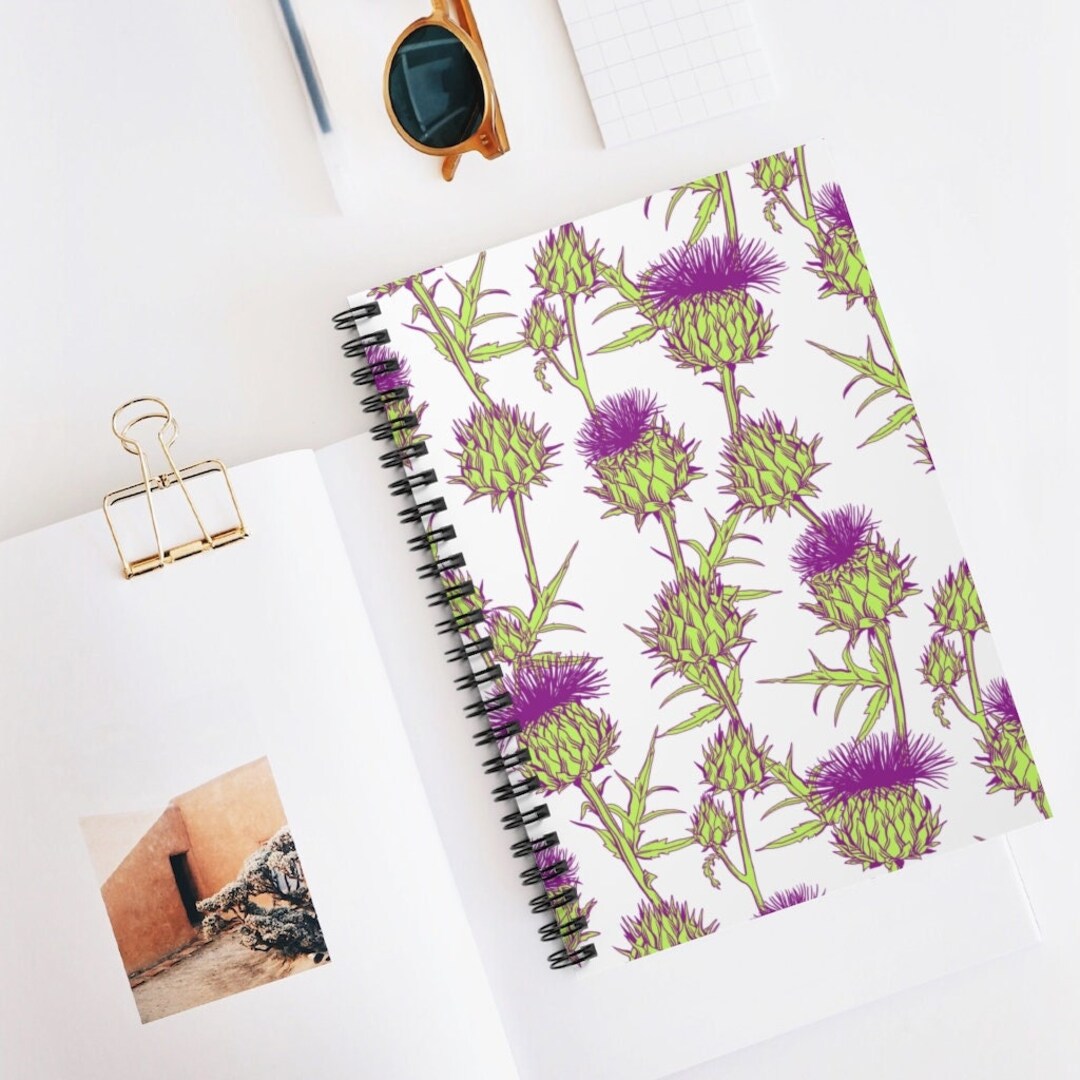 Scottish Thistle Spiral Notebook | Travelers Notebook | Therapy Journal ...