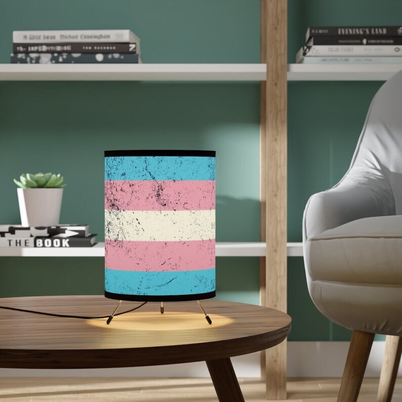 Trans Pride Flag | Tripod Lamp With High-res Printed Shade | USCA Plug ...
