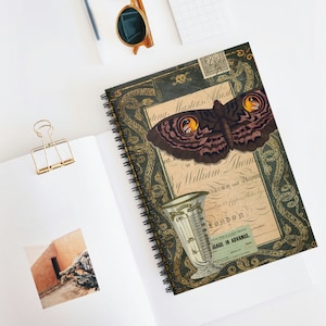 Moth Ephemera Spiral Notebook Dark Academia Notebook Goth Stationary ...