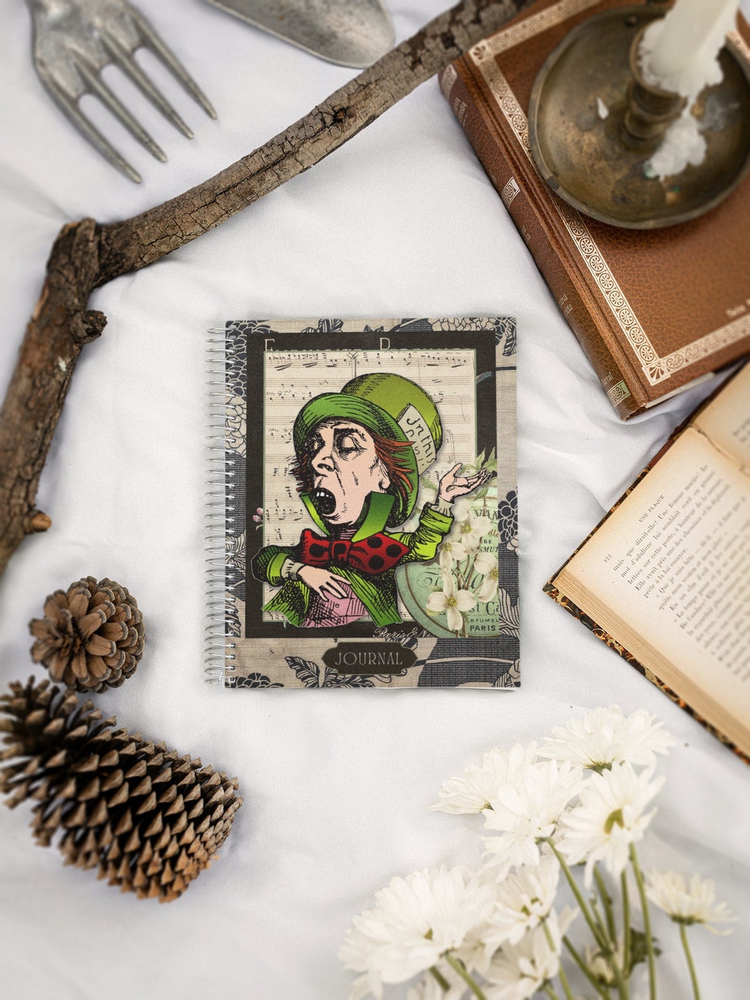 Mad Hatter Journal | Whimsical Spiral Notebook | Wonderland Travel ...