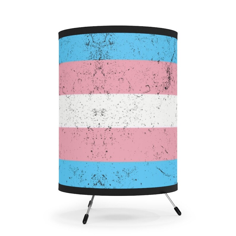 Trans Pride Flag | Tripod Lamp With High-res Printed Shade | USCA Plug ...