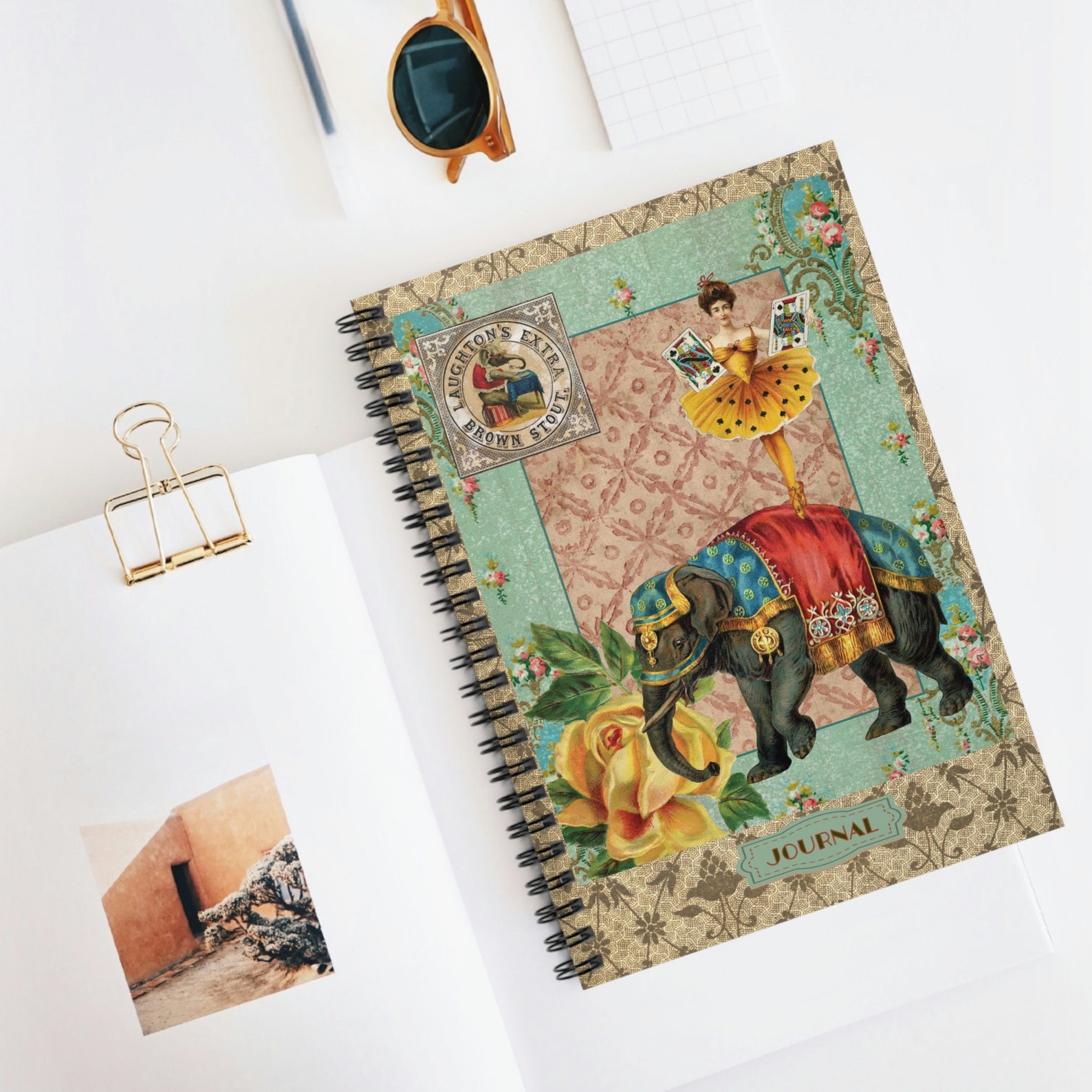 Cute Circus Elephant Journal Whimsical Spiral Notebook Big - Etsy