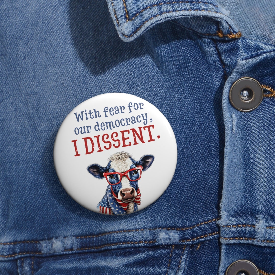 I Dissent Button | Cute Backpack Pin | Funny Protest Pin | Political ...