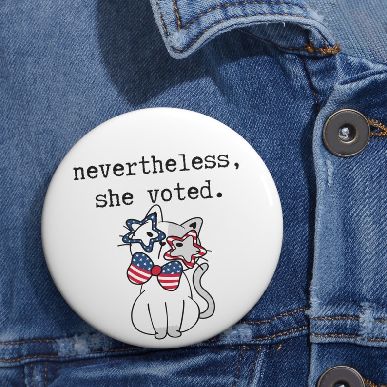 Coquette Vote Button | Cute Cat Backpack Pin | Election Pin | Political ...