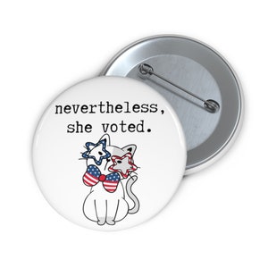 Coquette Vote Button | Cute Cat Backpack Pin | Election Pin | Political ...