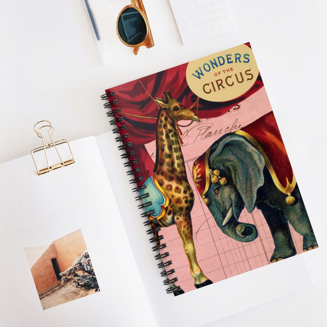 Vintage Circus Ephemera Spiral Notebook Journal Ruled Line Diary Spiral ...