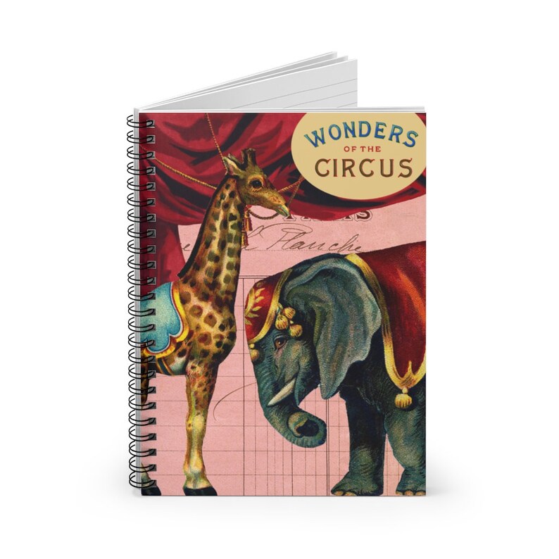 Vintage Circus Ephemera Spiral Notebook Journal Ruled Line - Etsy
