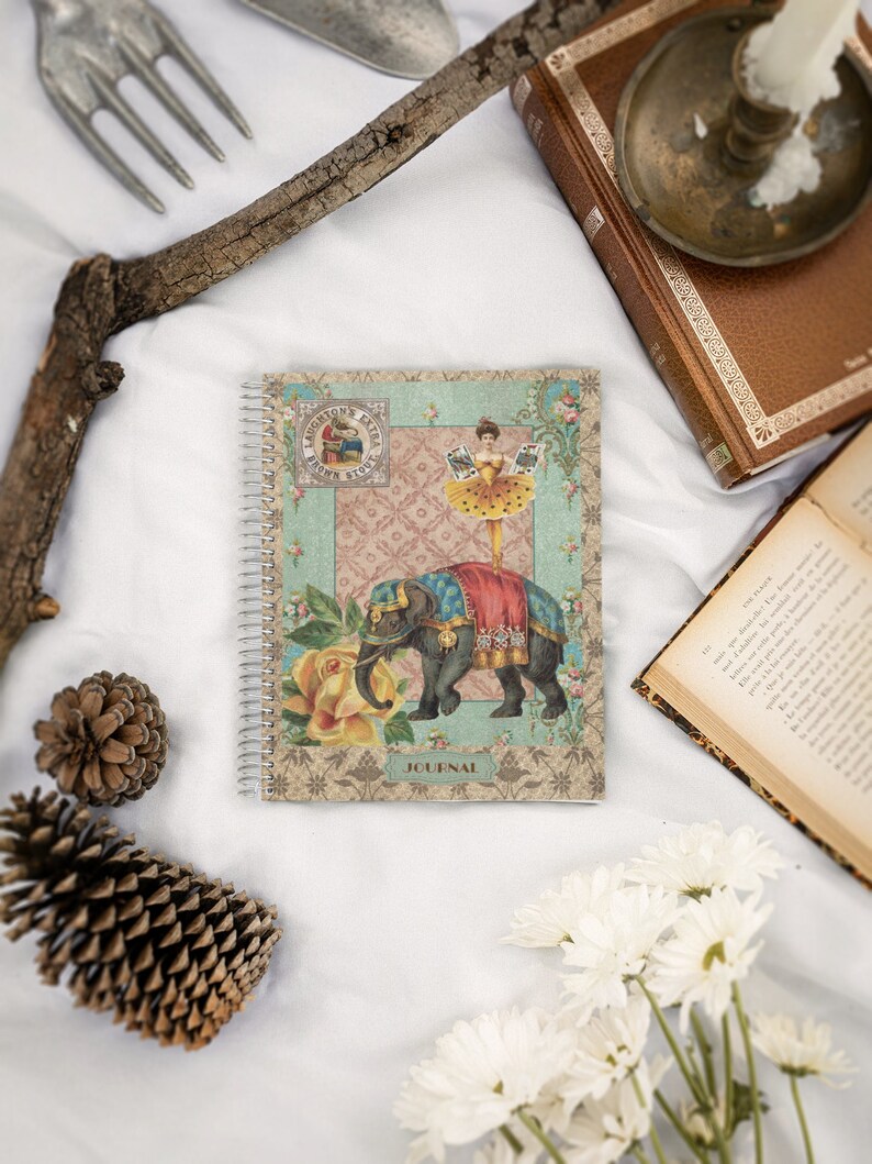 Cute Circus Elephant Journal Whimsical Spiral Notebook Big - Etsy
