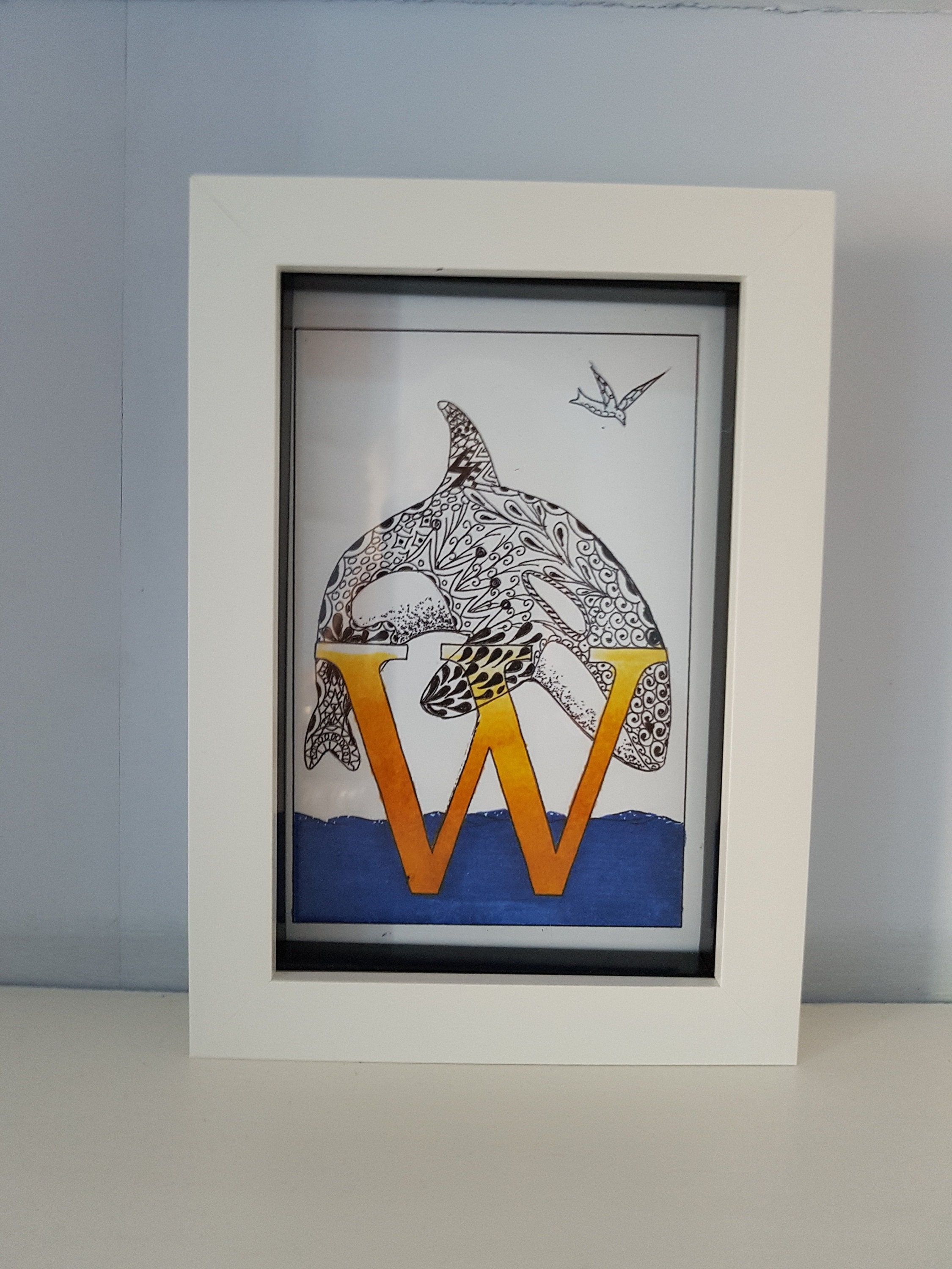 7 X 5 Animal Alphabet Picture in White Box Frame - Etsy