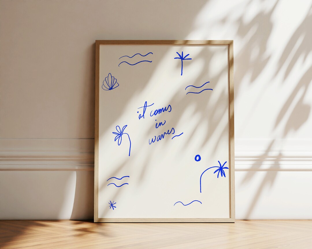 It Comes in Waves, Beach Life Art Print, Beach Aesthetic,modern Neutral ...