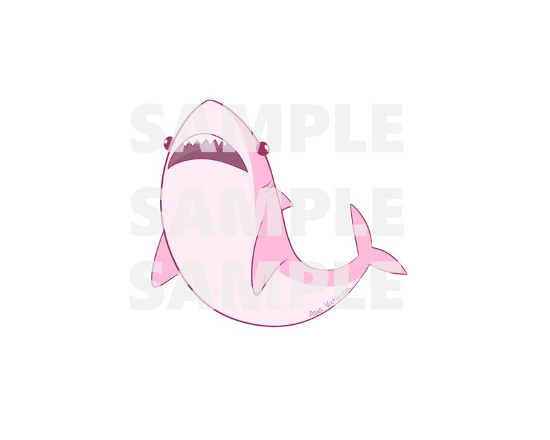 Cute Pink Shark Kawaii Aquatic Nautical Decal Vinyl Phone - Etsy
