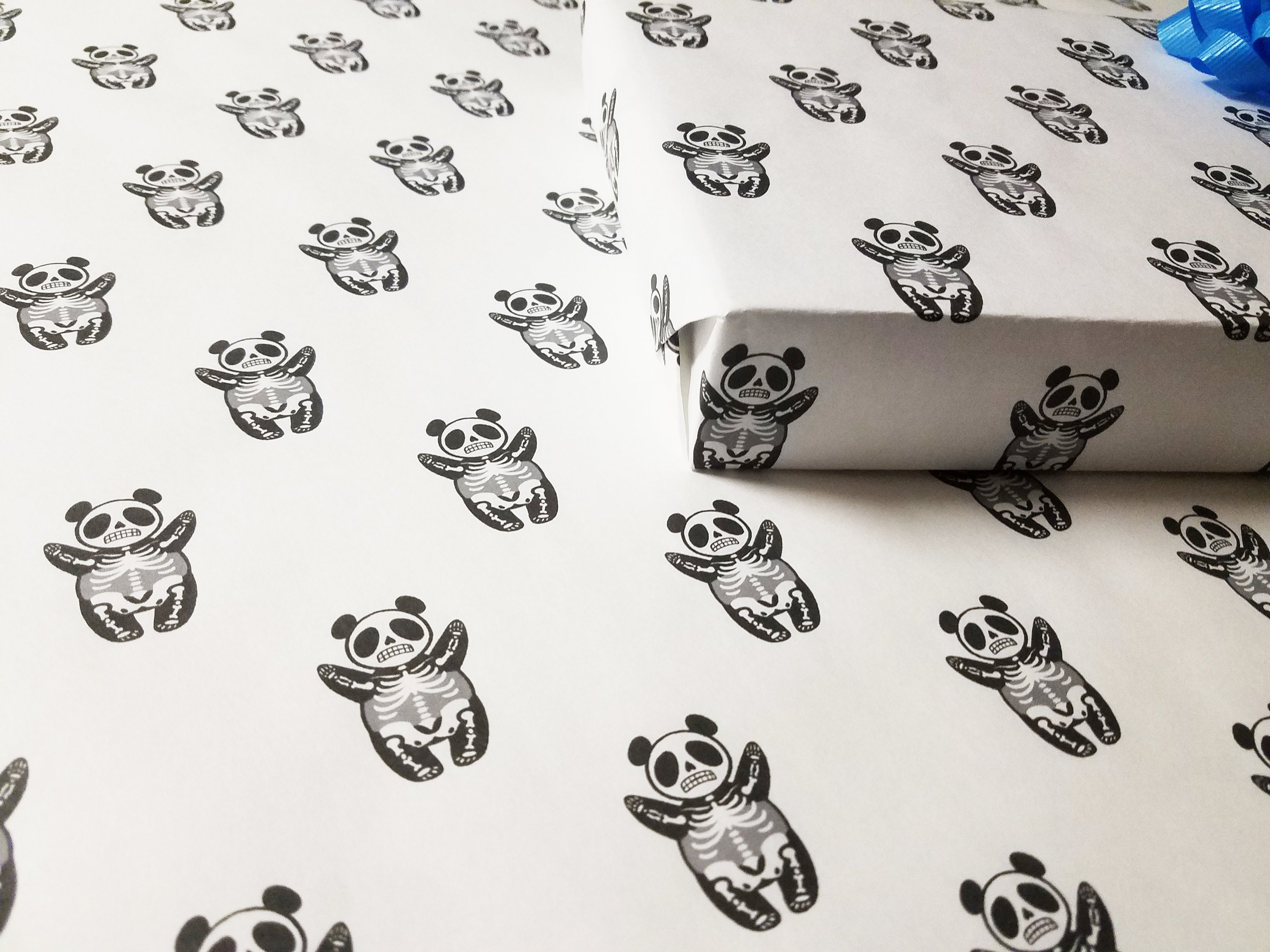 Gothic Panda Bear X-ray Skeleton Black and White Wrapping - Etsy Hong Kong