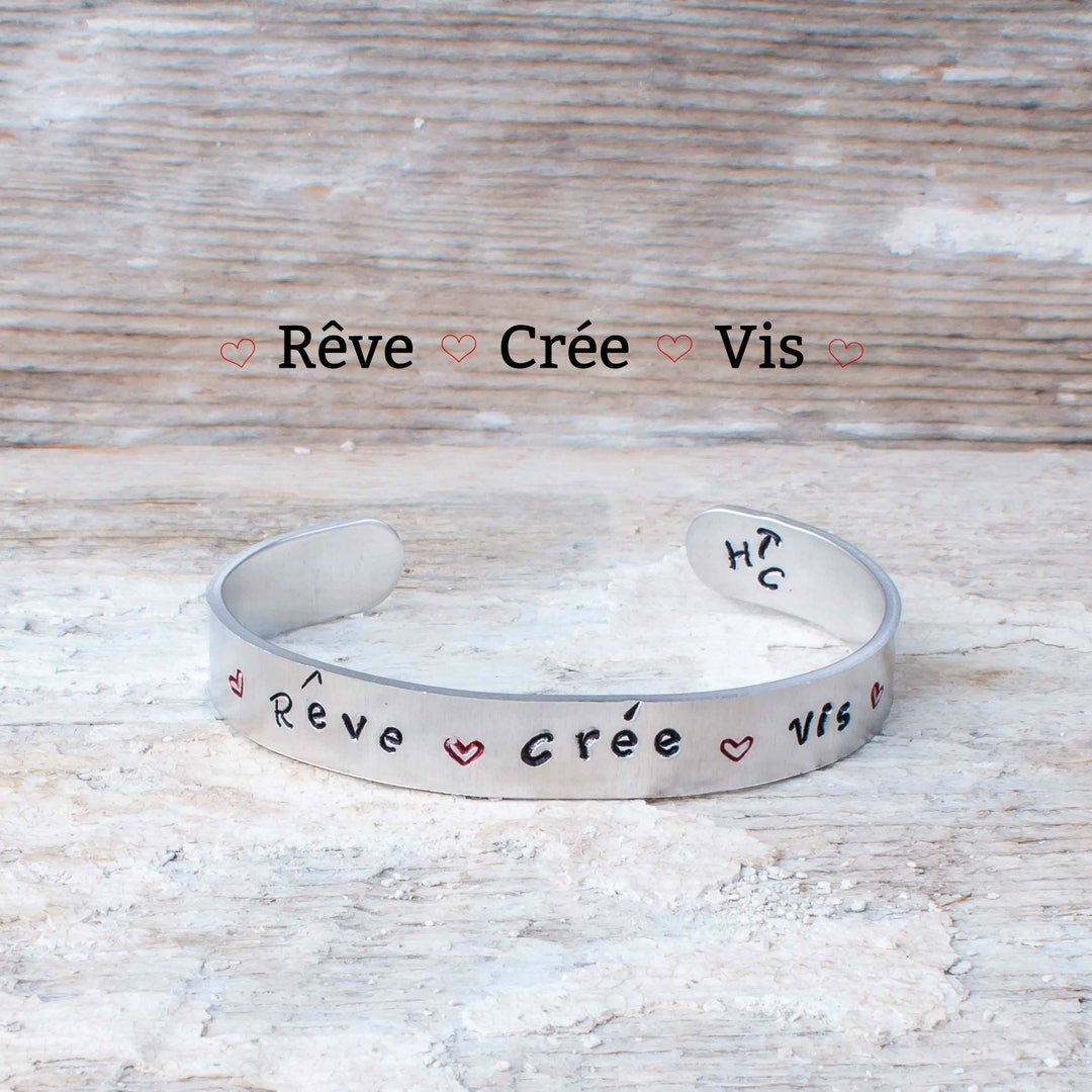 Dream Create Live, Express Yourself, Aluminum Cuff Bracelet, Writing ...