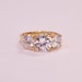 14K CZ Three Stone Ring - Etsy