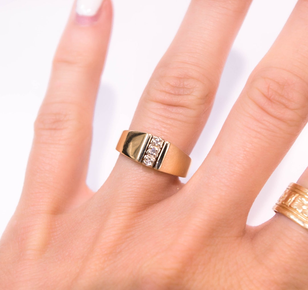 10K Diamond Ring - Etsy