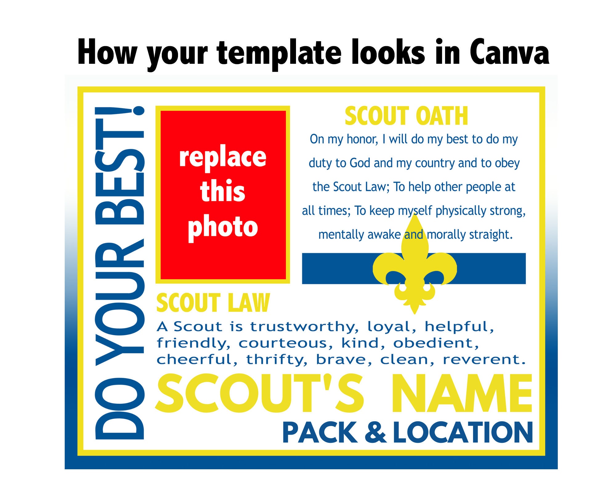 Descarga imprimible de valores Cub Scout PERSONALIZADOS para - Etsy España