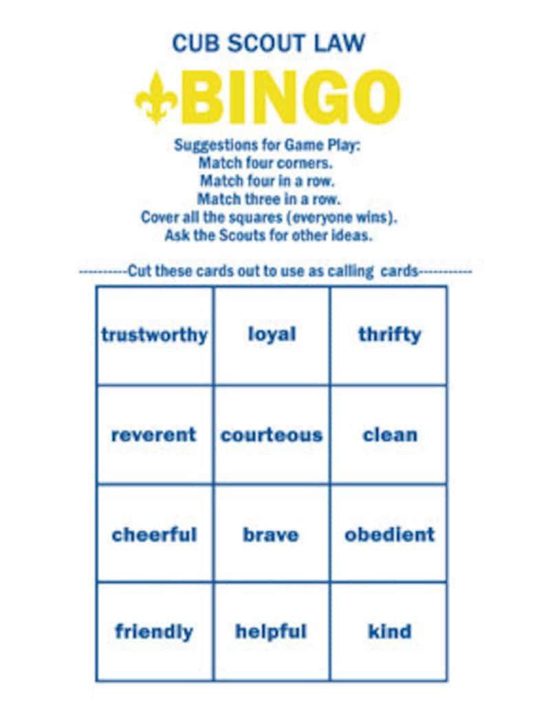 CUB SCOUT GAMES Learn Cub Scout Law Easily Fun Playing Etsy cub-scout-games-learn-cub-scout-law-easily-fun-playing-etsy