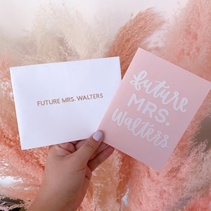 Custom Future Mrs. Card Hand lettered Personalized | Etsy