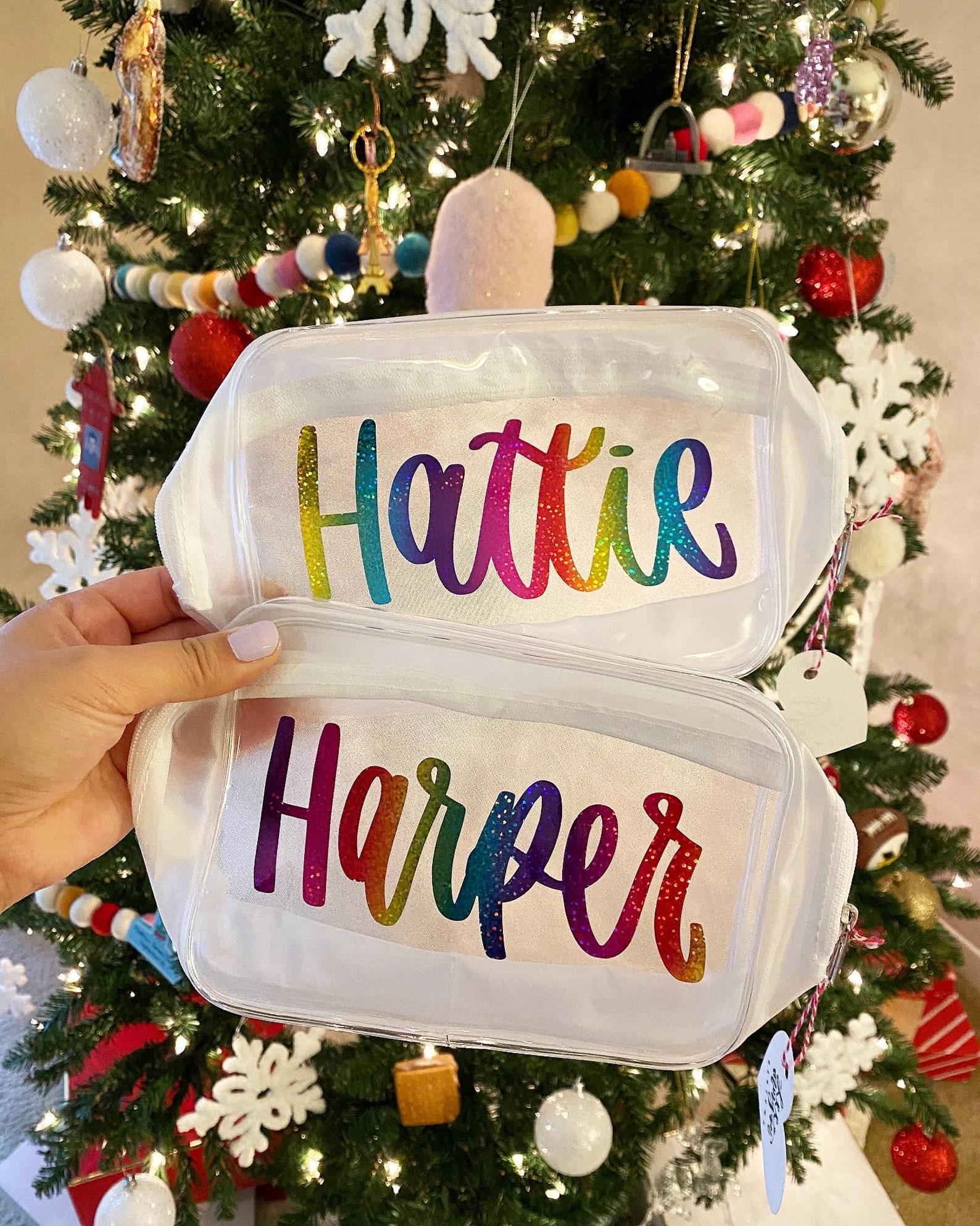 Clear Holographic Makeup/pencil Bag Custom Personalized - Etsy