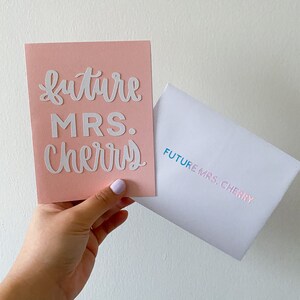 Custom Future Mrs. Card Hand lettered Personalized | Etsy