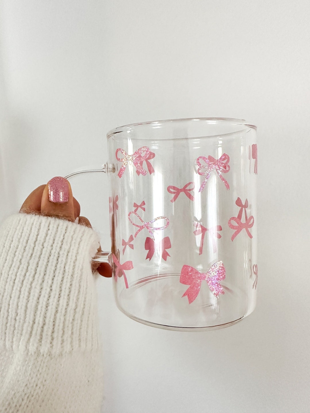 Bow Glass Mug - Etsy