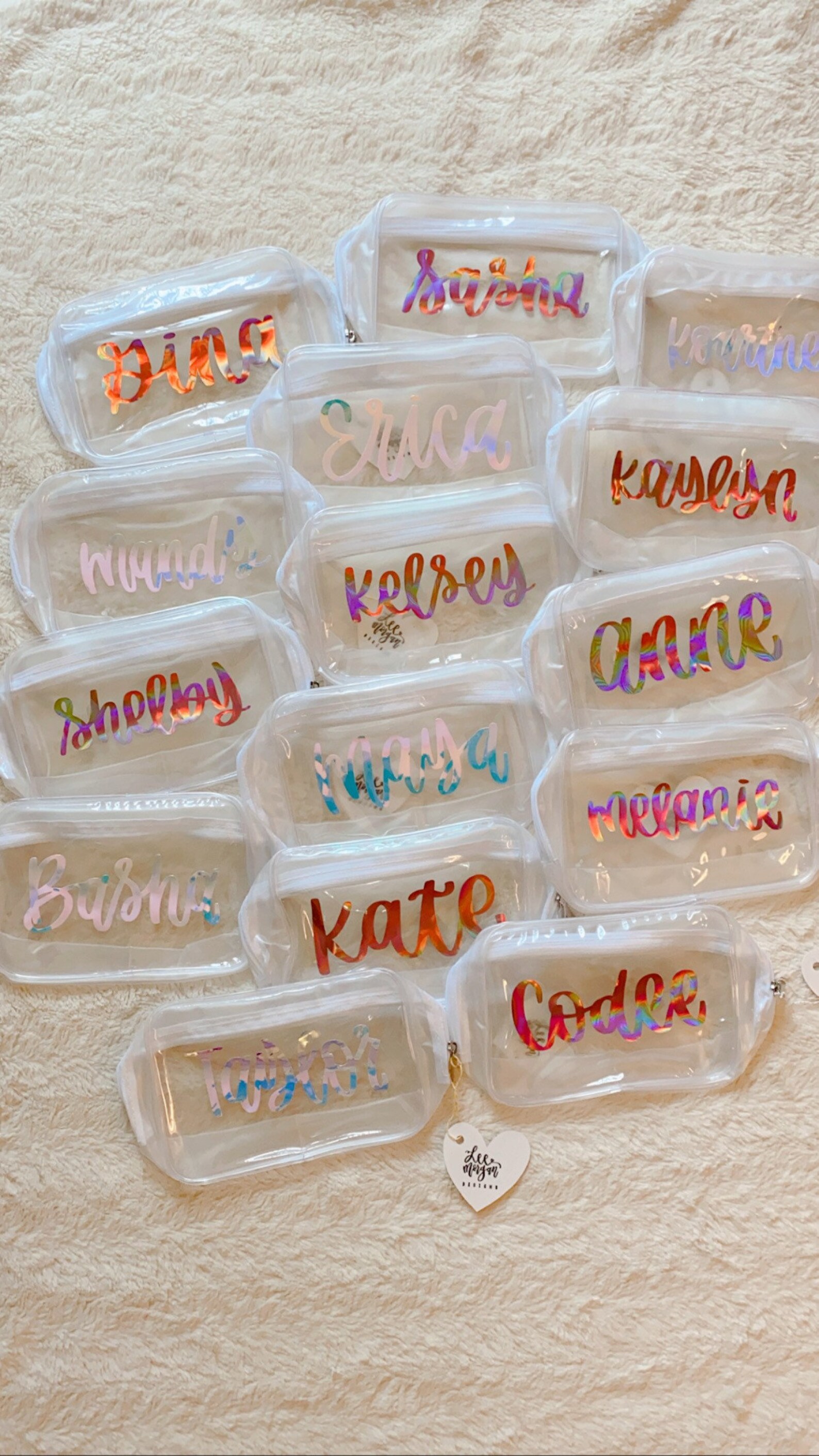 Clear Holographic Makeup/pencil Bag Custom Personalized - Etsy