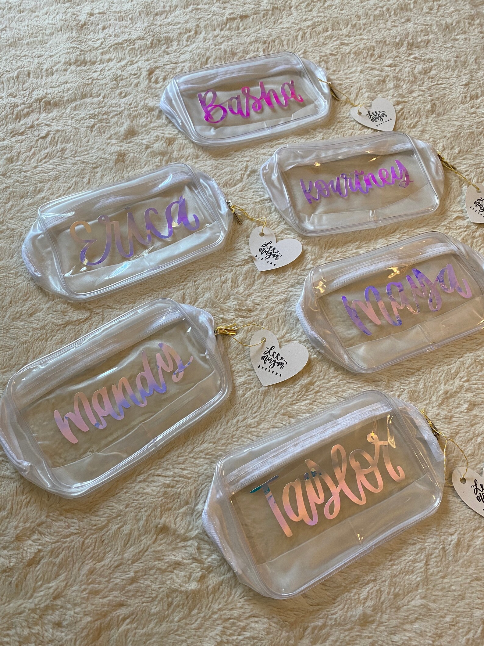 Clear Holographic Makeup/pencil Bag Custom Personalized - Etsy