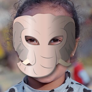 Elephant Mask Printable, Paper DIY for Kids and Adults. PDF Template ...