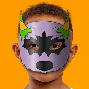 Monster #7 Mask Printable, Paper DIY for Kids and Adults. PDF Template ...