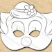 Сircus Clown Mask Coloring Printable, Paper DIY for Kids and Adults ...