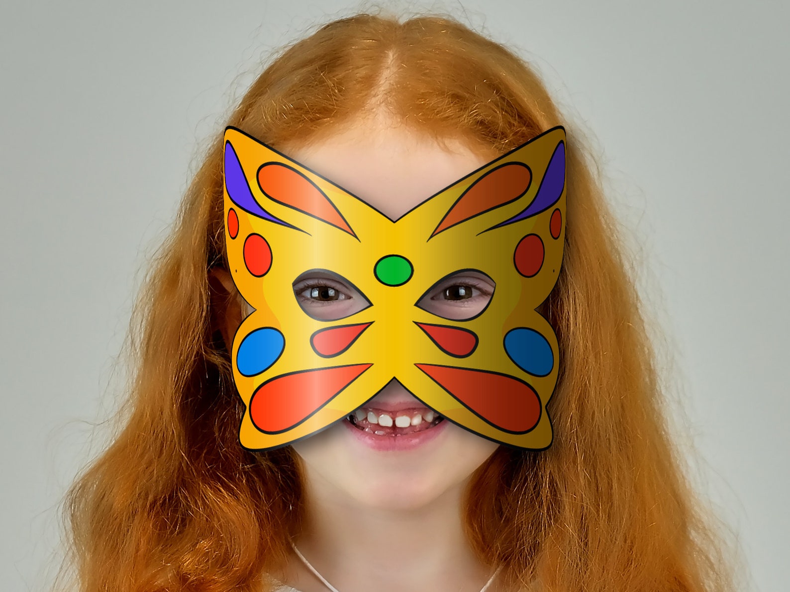 Butterfly Mask Printable, Paper DIY for Kids and Adults. PDF Template ...