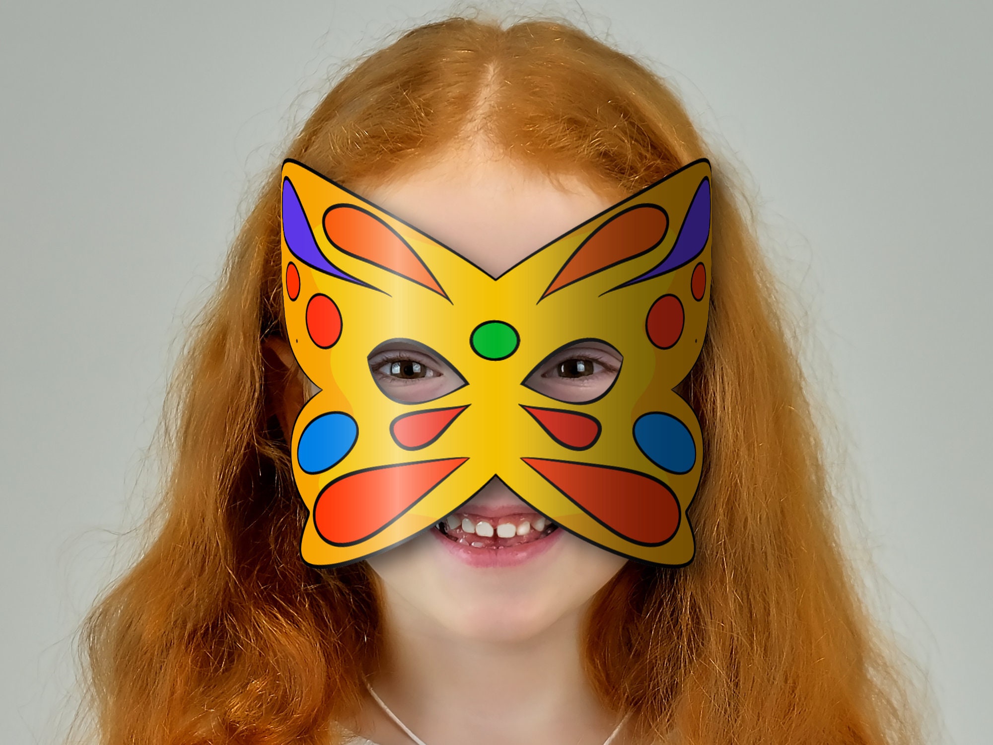 Butterfly Mask Printable, Paper DIY for Kids and Adults. PDF Template ...