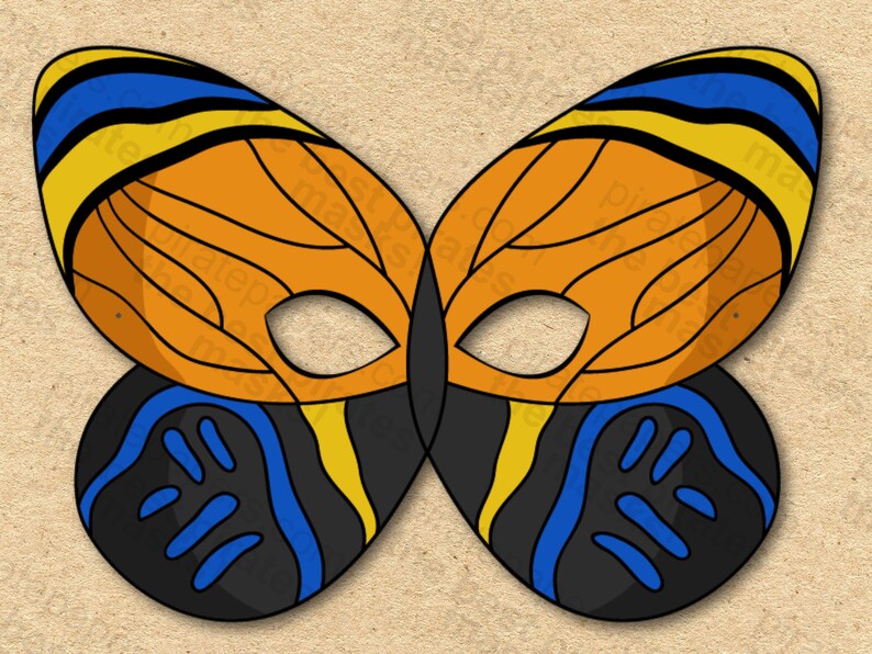 Butterfly Mask Printable Nymphalidae Paper DIY for Kids and - Etsy