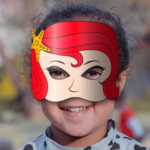 Little Mermaid Mask Printable, Paper DIY for Kids and Adults. PDF ...