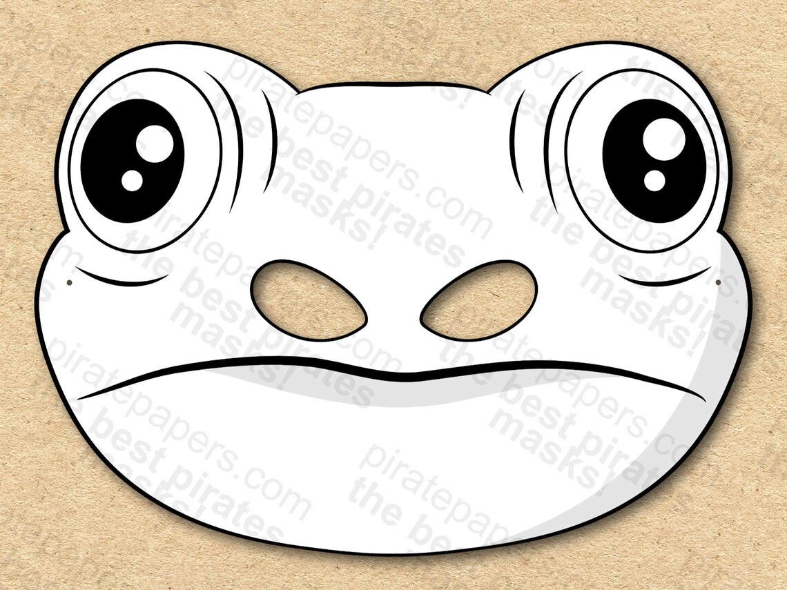 Frog Mask Printable Coloring Paper DIY for Kids and Adults. - Etsy