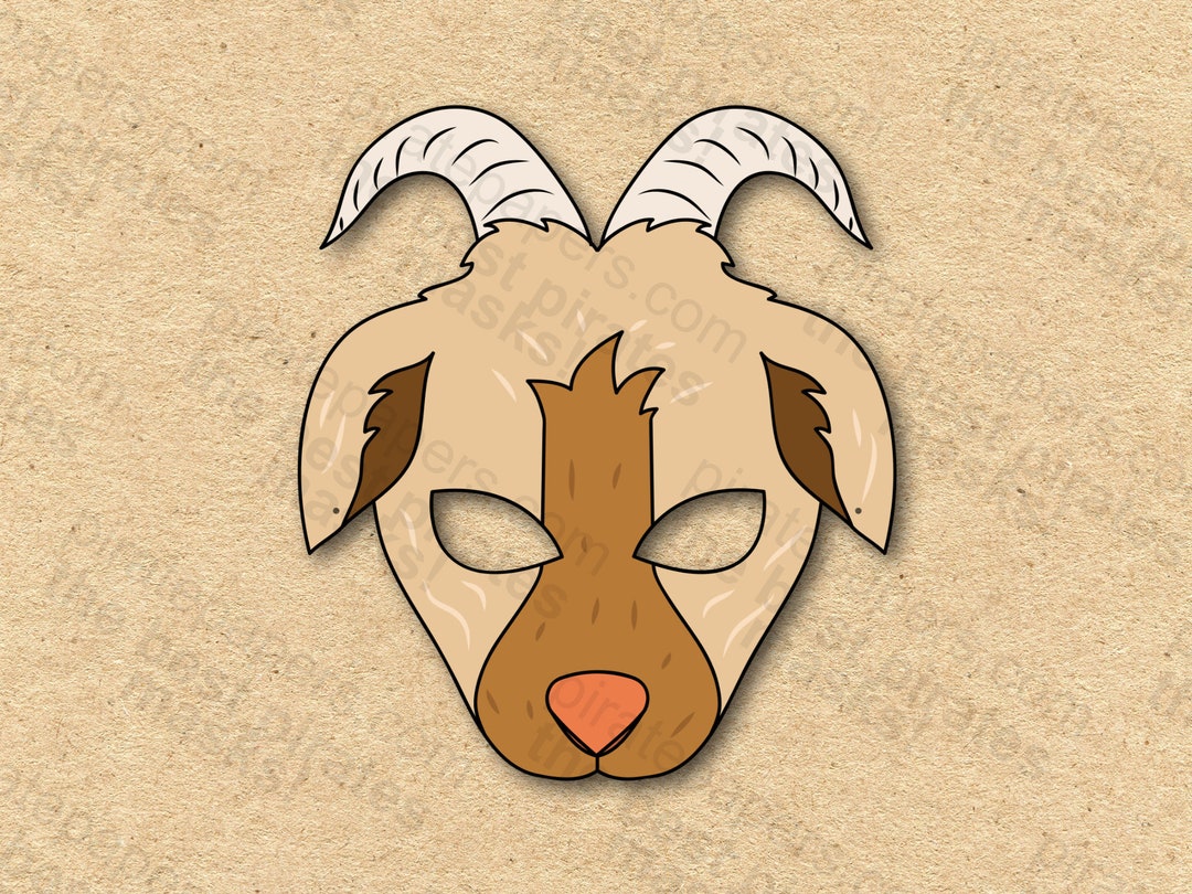 Goat Mask Printable Paper DIY for Kids and Adults. PDF - Etsy